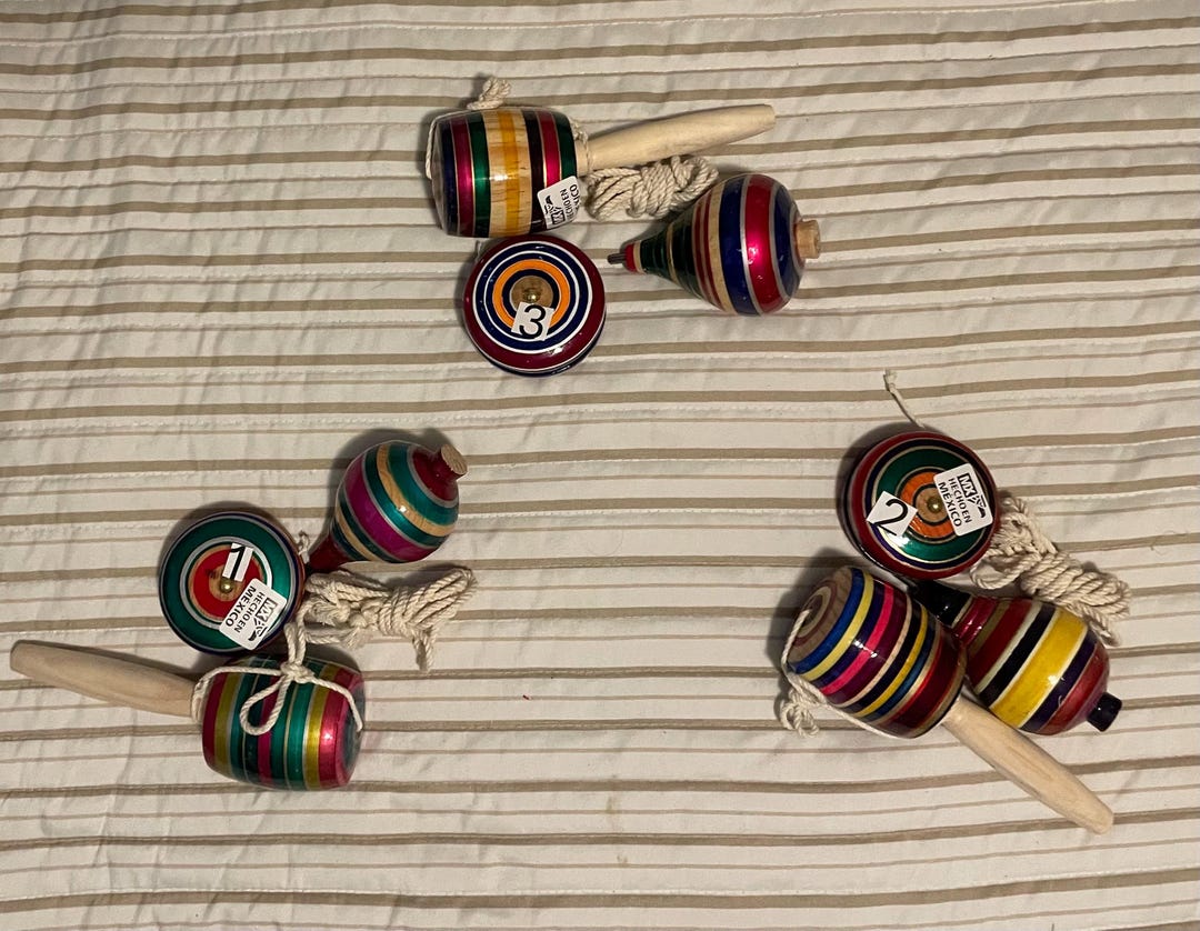 3 Mexican Toys. Wooden Toys. Balero, Spinning Top, Yo-yo or Take 2 ...