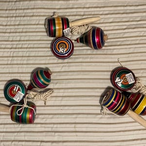 3 Mexican Toys. Wooden Toys. Balero, Spinning Top, Yo-yo or Take 2 ...