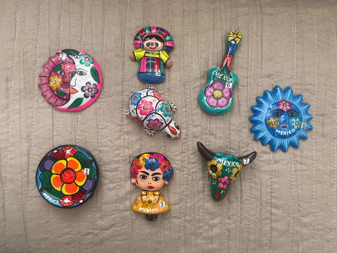 Mexican Ceramic. Mexican Magnets. Traditional Mexican Figures. - Etsy