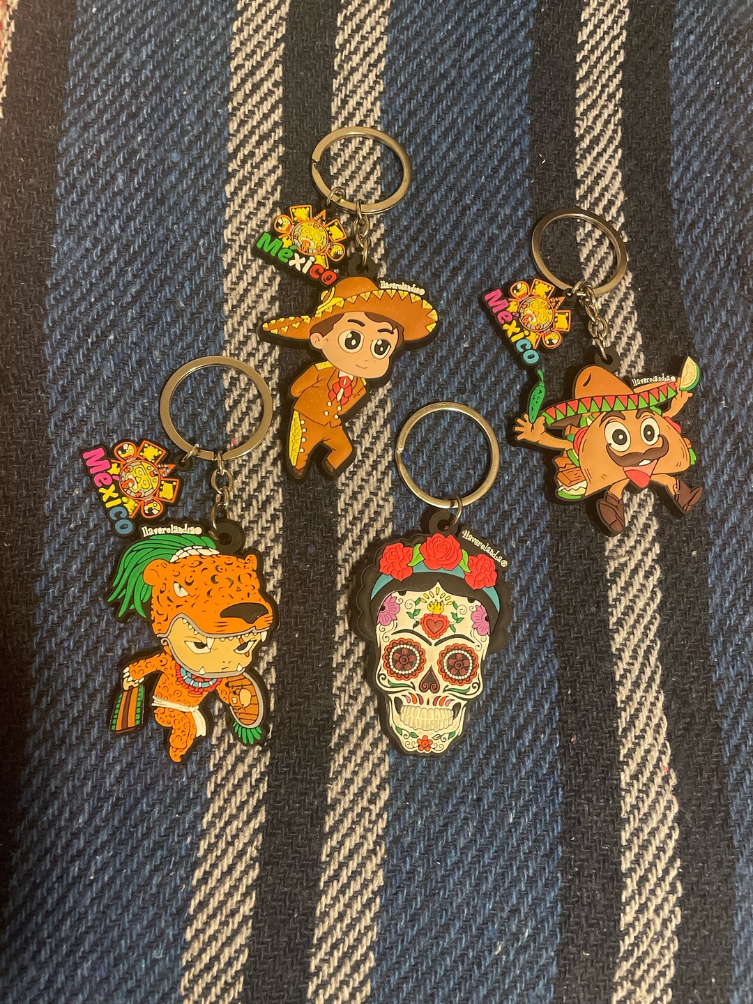 Mexican Keychain. Llavero Mexicano. Colorful Latex Keychain. Mexican ...