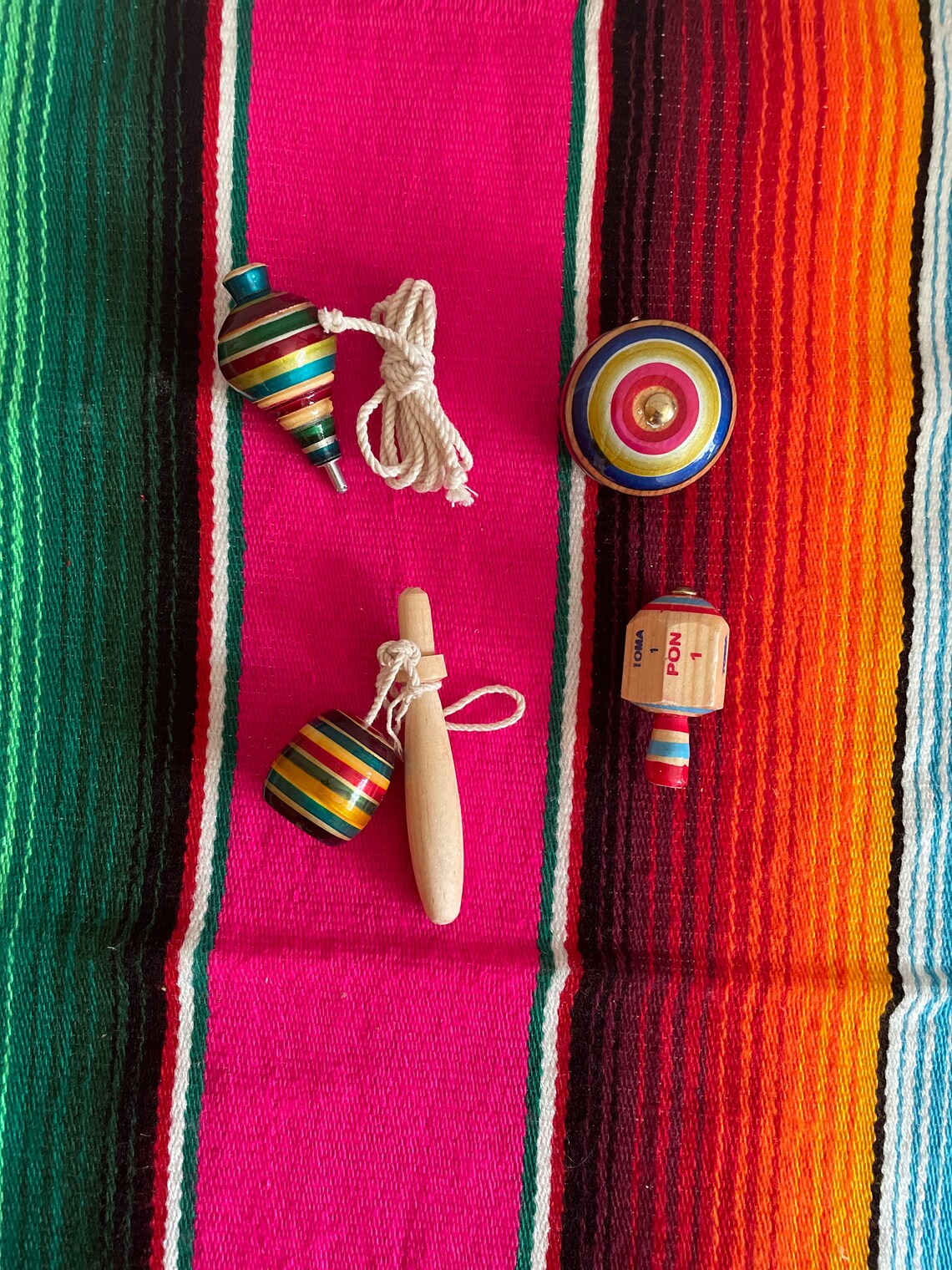 Mexican Toy. 4 Mini Toys Balero Spinning Top Lollipop - Etsy