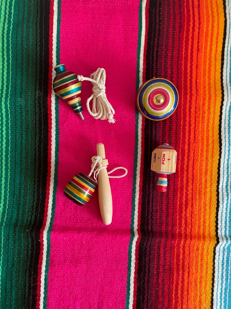 Mexican Toy. 4 Mini Toys Balero Spinning Top Lollipop - Etsy