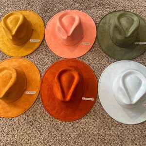 Mexican Hat. FEDORA DROP Model. LARGE Size. Flat Brim. Vegan Suede Hat ...