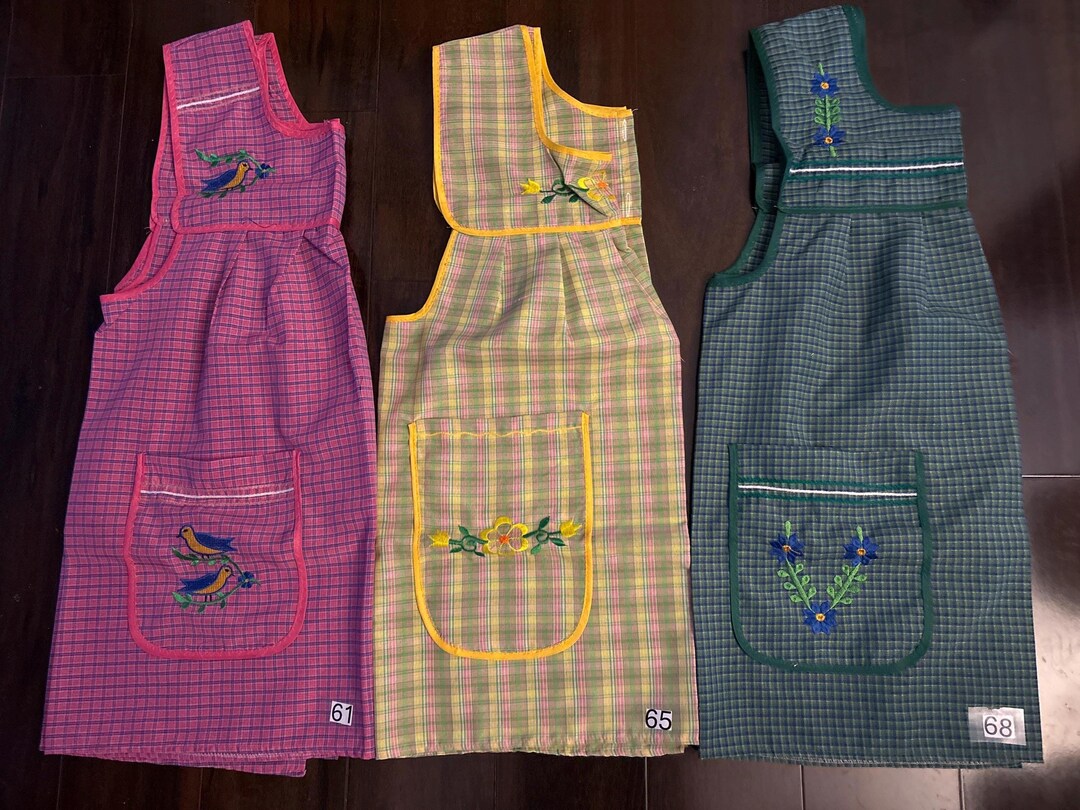 Mexican Traditional Apron. Mandil. Embroidered Apron. Size S and M. (2 ...
