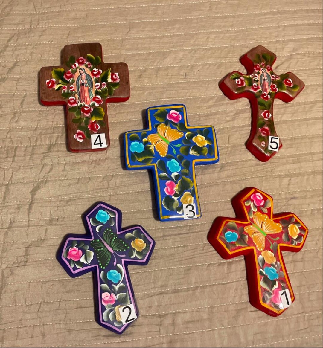 Mexican Ceramic Art. Ceramic Cross. Talavera Cross Ornament. - Etsy