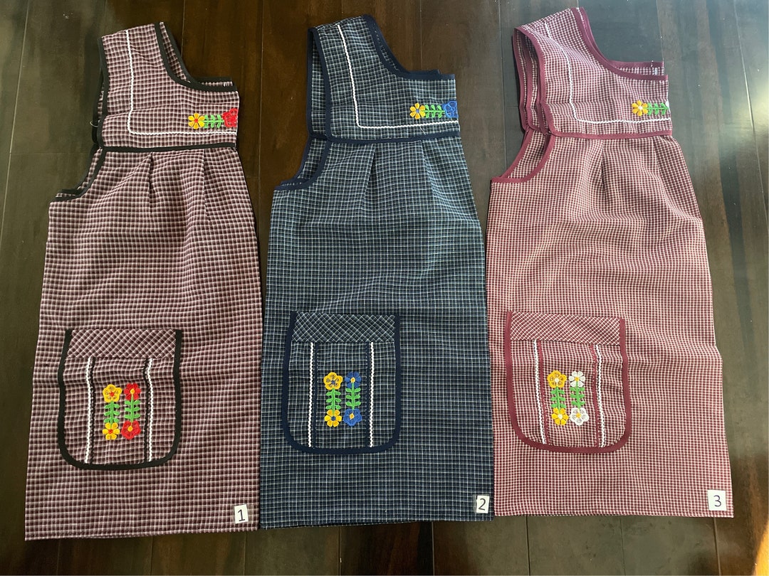 Mexican Apron. Traditional Apron. Mandil. Embroidered Apron. Size XL ...