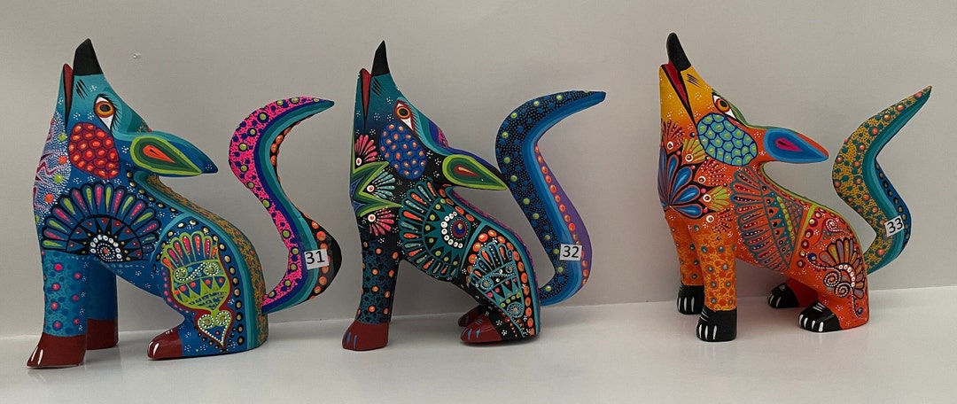 Alebrije of Oaxaca. Dog, Fox Alebrije. Mexican Alebrije. Handmade. Home ...