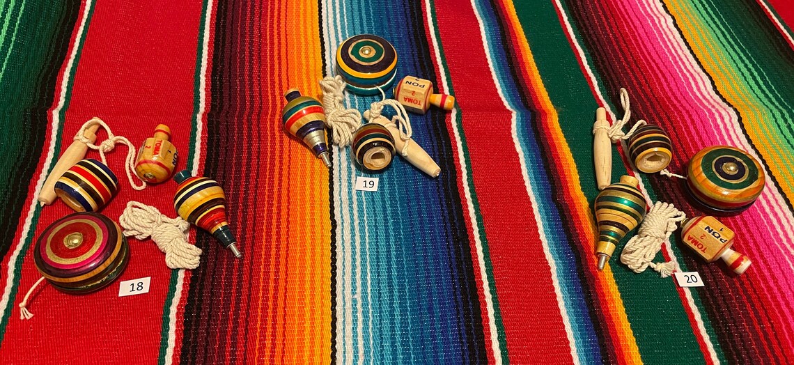 Mexican Toy. 4 Mini Toys Balero Spinning Top Take 2 Yo-yo. - Etsy