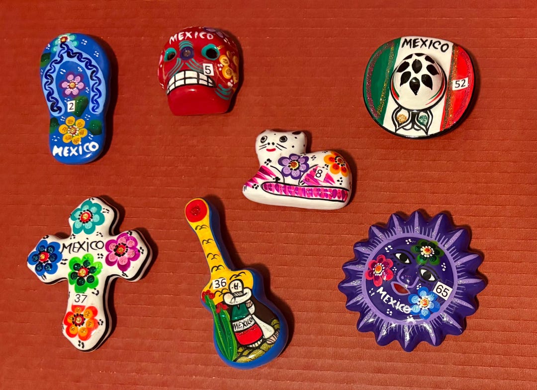 Mexican Ceramic II MAGNETS. Magnets, Charro Hats, and Metal Figures ...