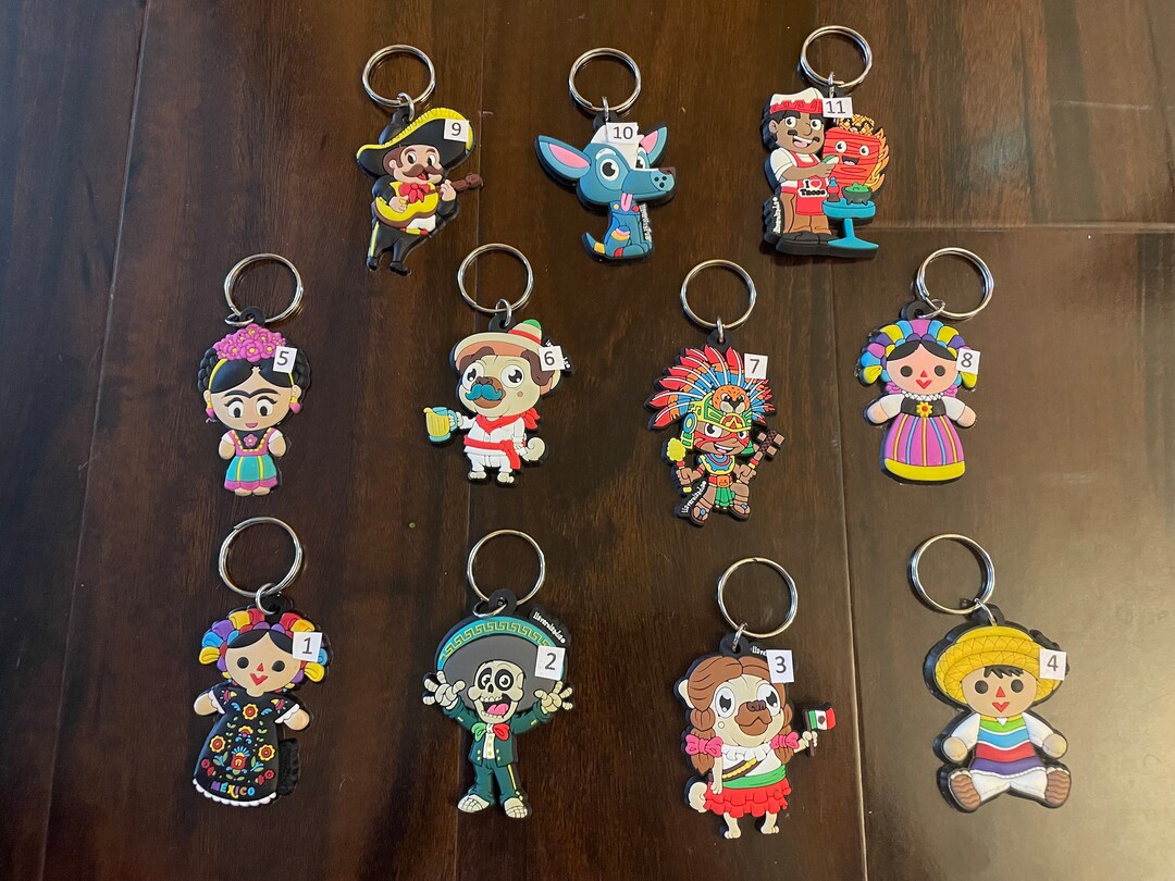 Mexican Keychains. Latex Keychains. Xolo. Frida. Lele. Mariachi ...