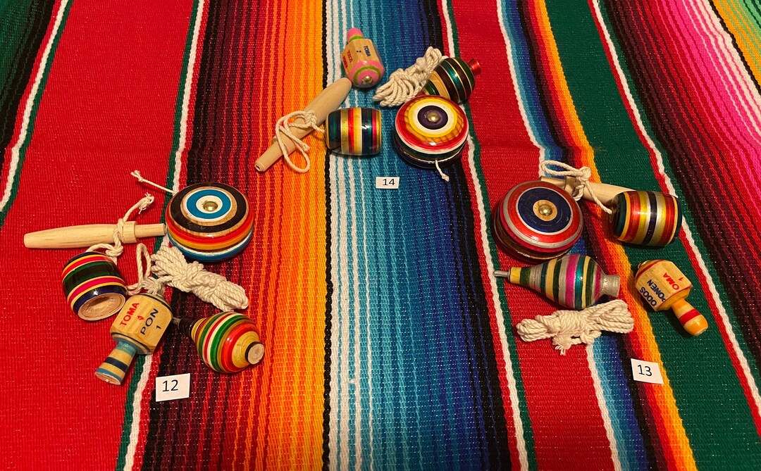 Mexican Toy. 4 Mini Toys Balero Spinning Top Take 2 Yo-yo. - Etsy