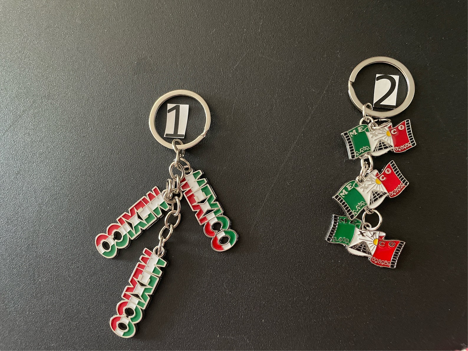 Mexican Keychain. Llavero De Mexico. Keychain With Triple Metal Figure ...