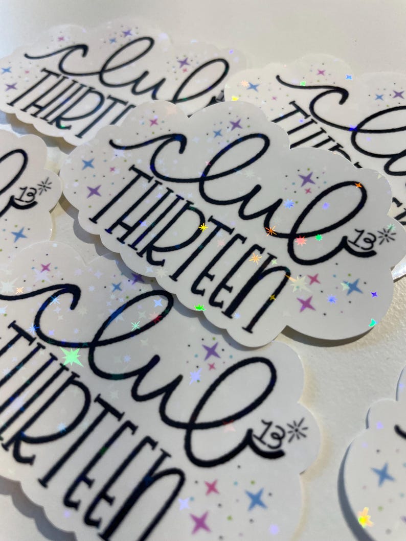 Club Thirteen: Mystery Sticker Pack, Glitter Holographic Overlay - Etsy