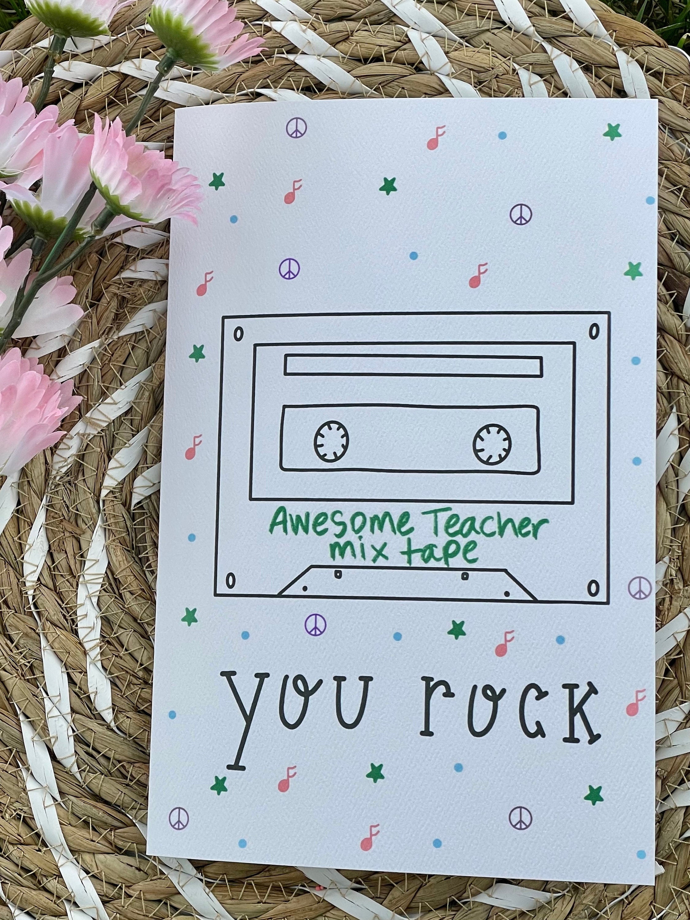 You Rock Card / Awesome Teacher Card / Teacher Appreciation - Etsy