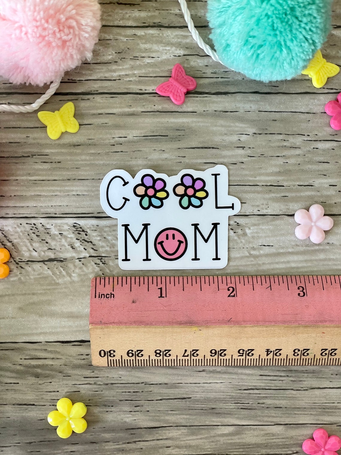 Cool Mom & Kid Sticker Set: Retro Smiley Face, Boho Style - Etsy