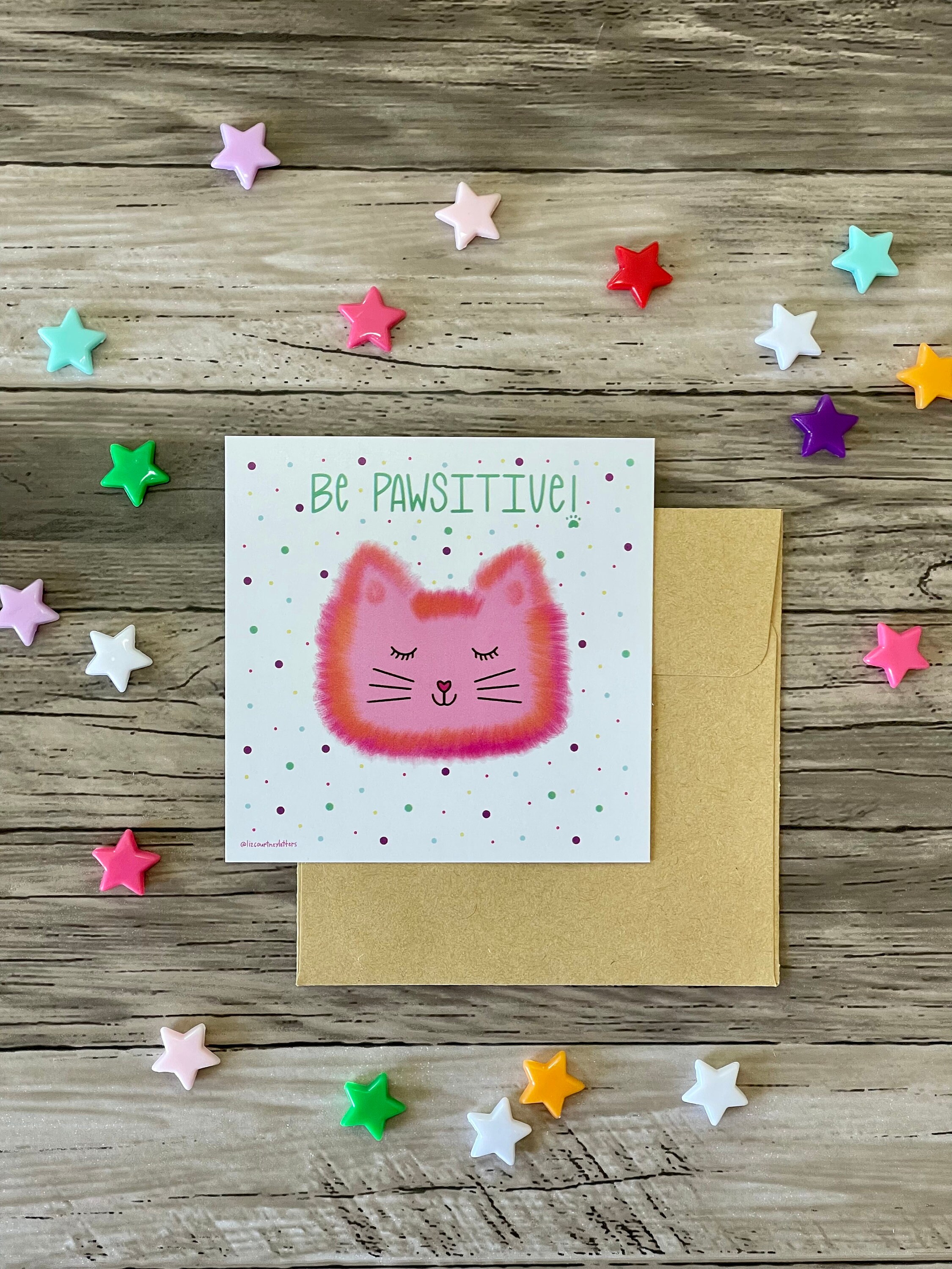 Be Pawsitive Card / Cat Card / Pun Card / Lunch Note / Cat - Etsy