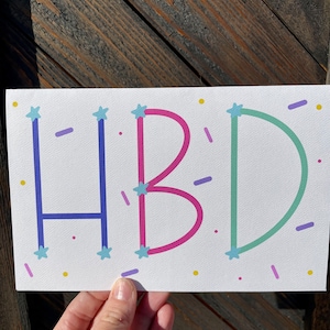 HBD Card / Happy Birthday Card / Birthday Greeting Card / Handmade ...