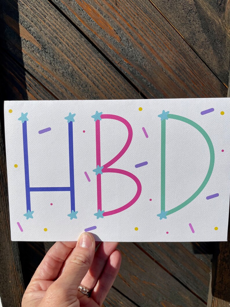 Handmade HBD Card, Cute Sprinkle Birthday Greeting - Etsy