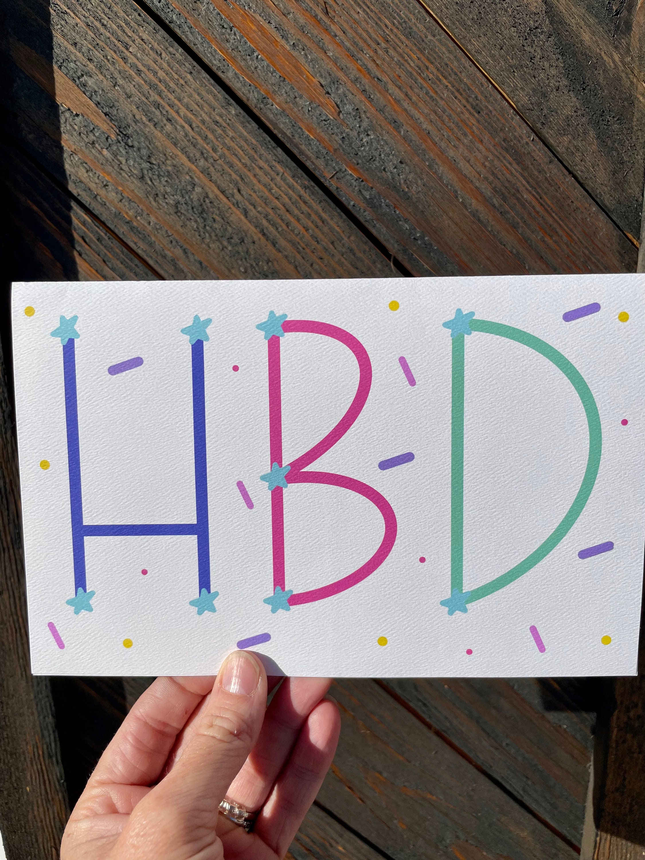 HBD Card / Happy Birthday Card / Birthday Greeting Card / - Etsy