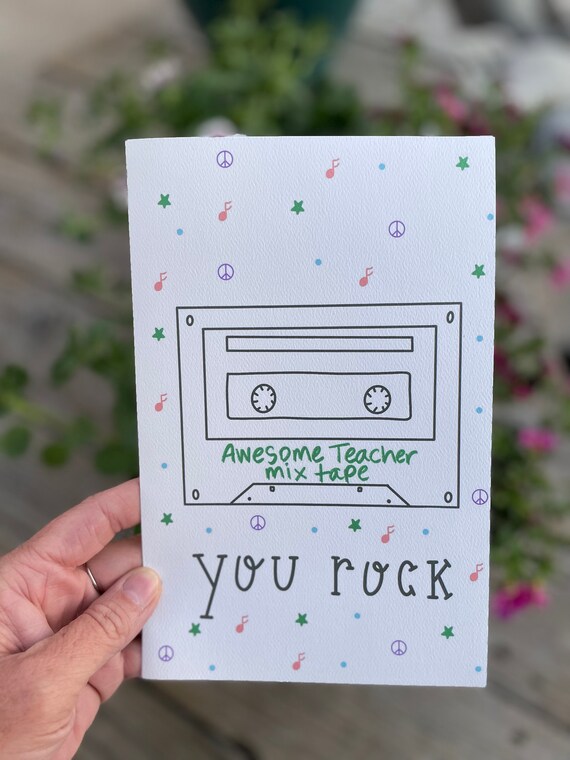 You Rock Card / Awesome Teacher Card / Teacher Appreciation | Etsy