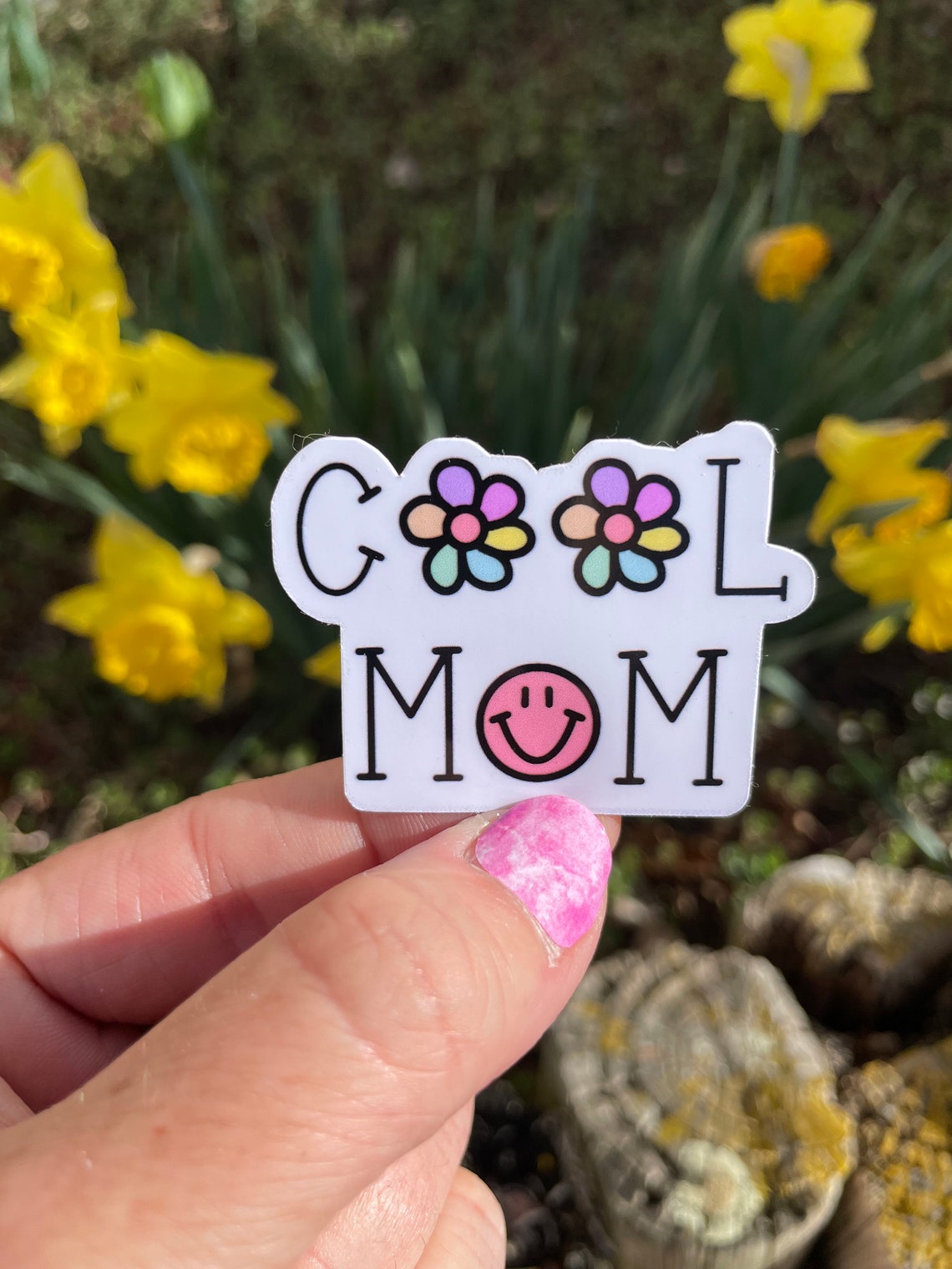 Cool Mom & Kid Sticker Set: Retro Smiley Face, Boho Style - Etsy