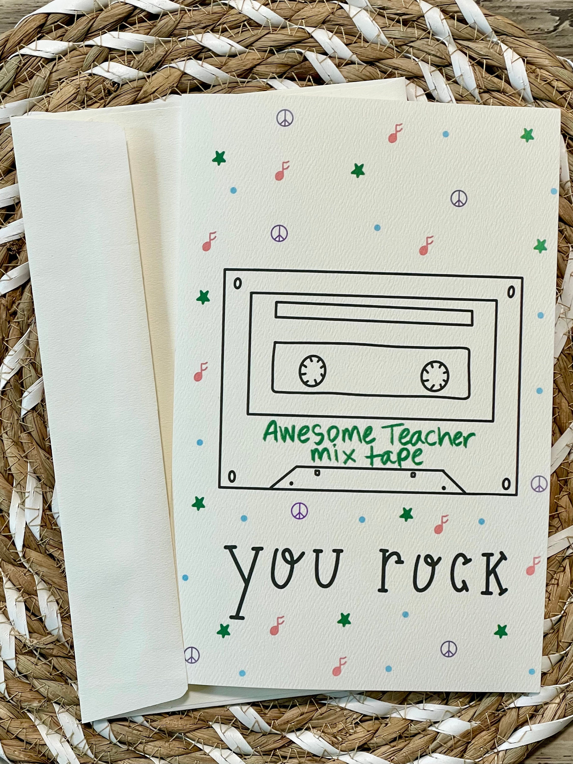 You Rock Card / Awesome Teacher Card / Teacher Appreciation - Etsy