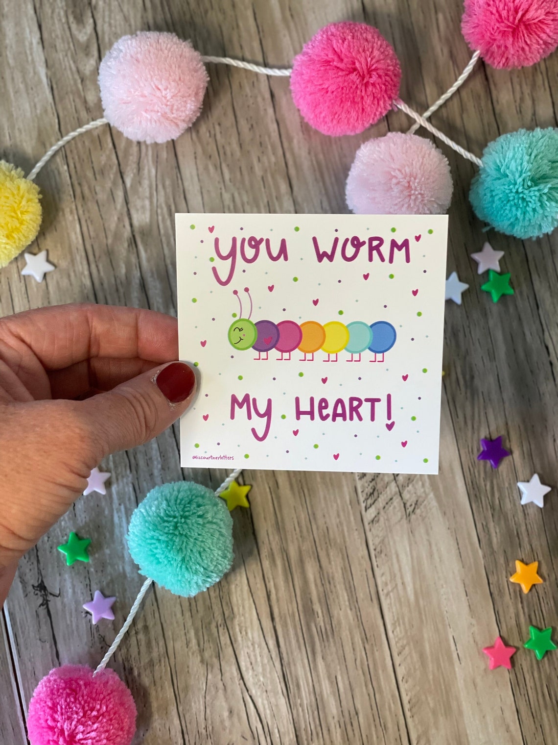 You Worm My Heart Card - Cute Lunch Note, Encouragement Card - Etsy