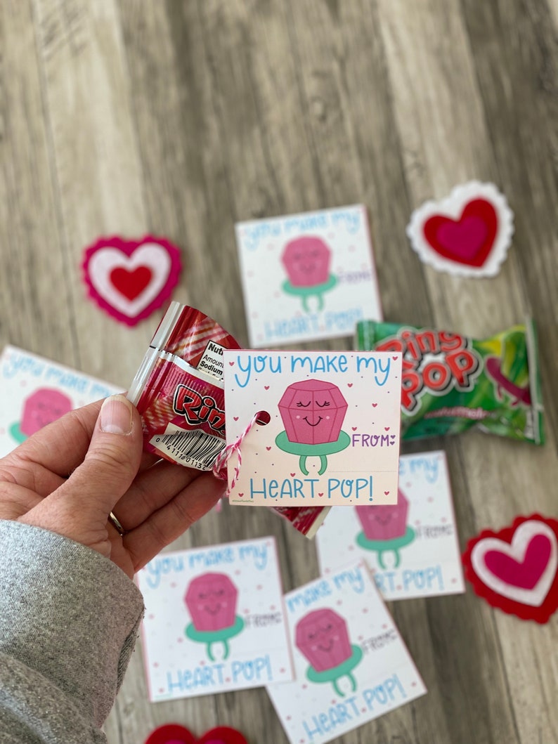 Ring Pop Valentines You Make My Heart Pop Valentines Printable ...