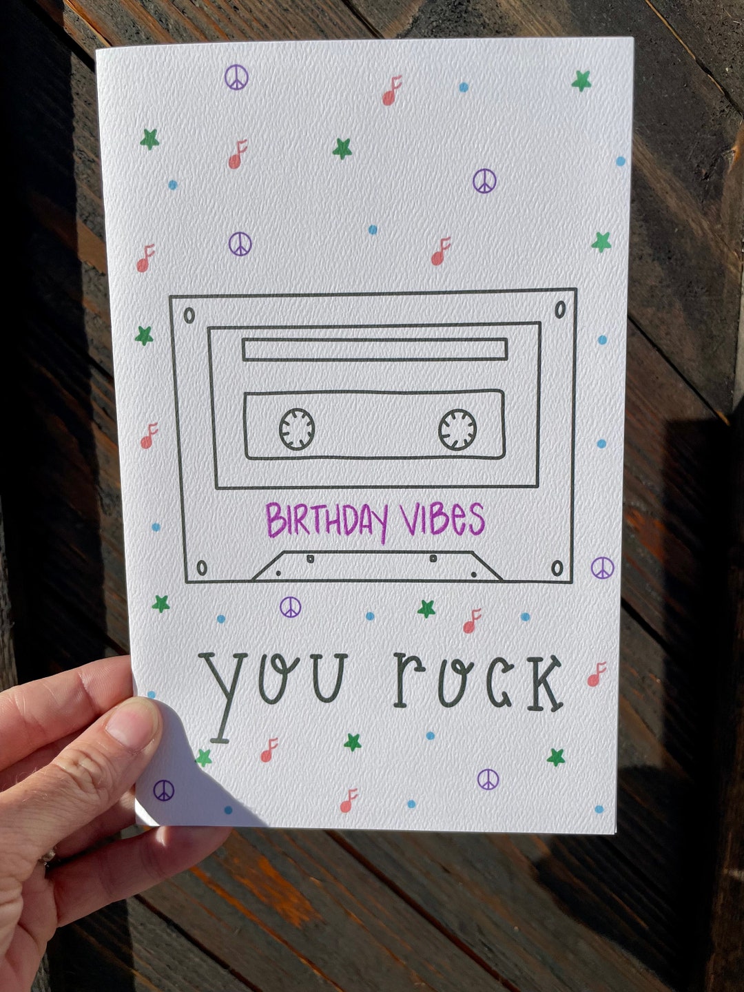 You Rock Birthday Card / Retro Birthday Card / Birthday Vibes Card ...