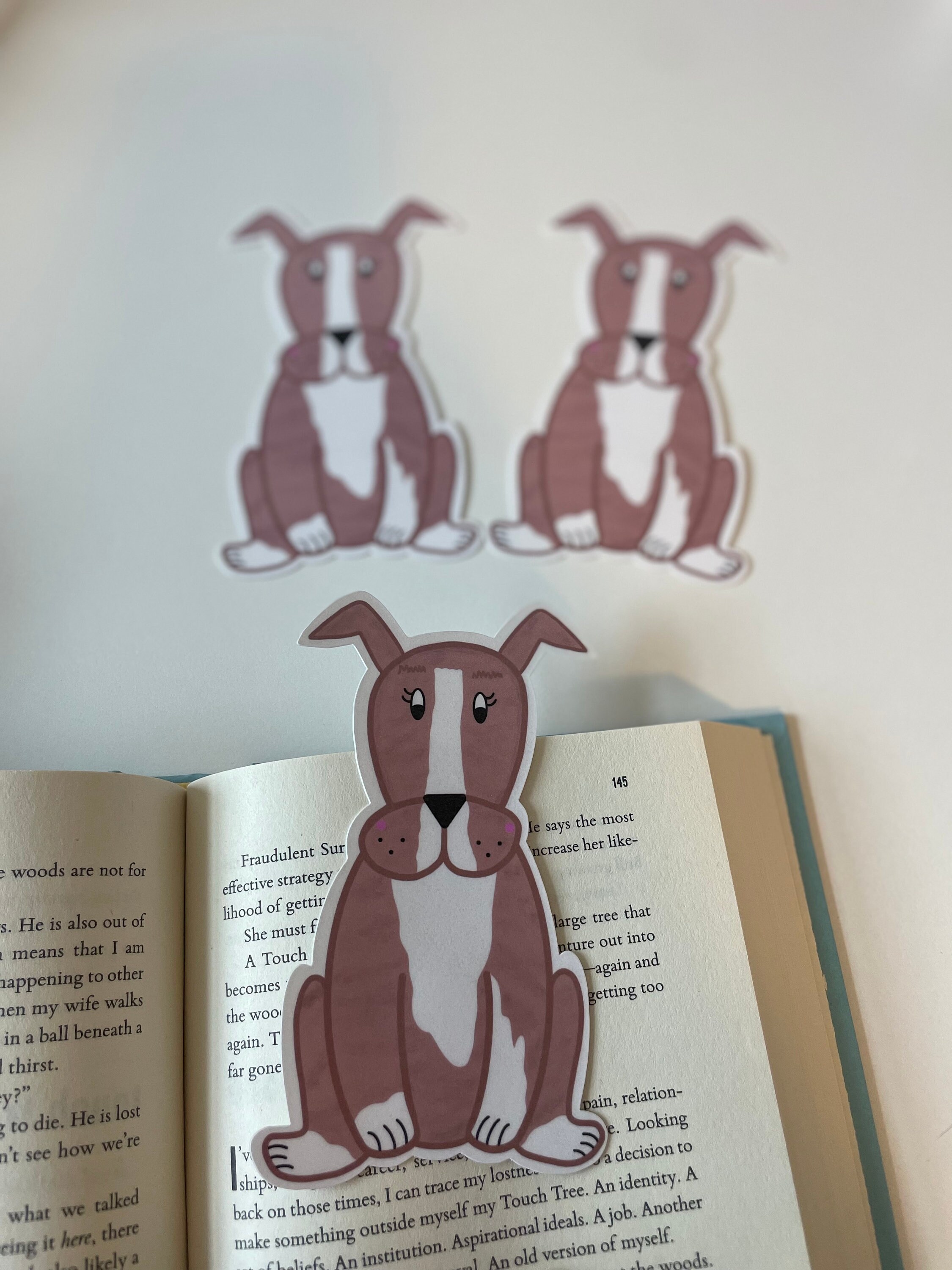 Pit Bull Bookmark / Dog Bookmark / Handmade Bookmark - Etsy