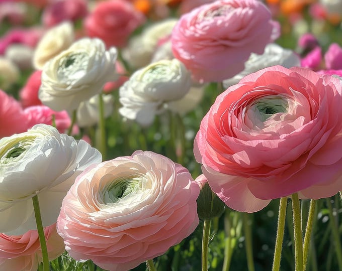 Amandine Pastel Mix Ranunculus Corms, 5-6 Cm, 10 Corms, Ranunculus ...
