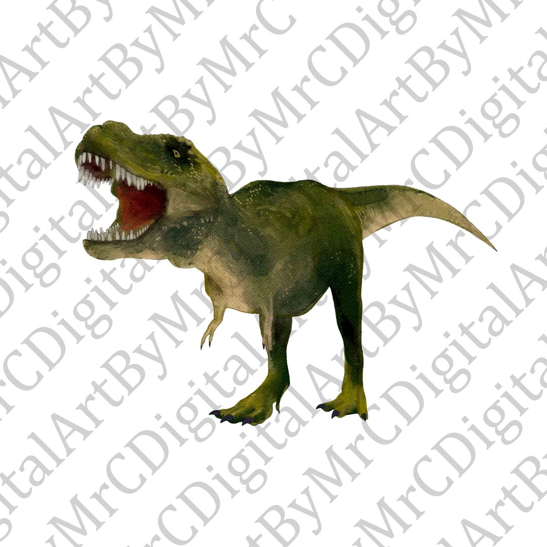 T Rex, Watercolor Tyrannosaurus Rex Png, Dinosaur Png, Dino Png, Trex ...