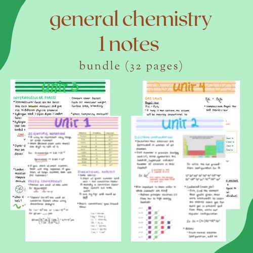 General Chemistry 1 Notes Bundle - Etsy