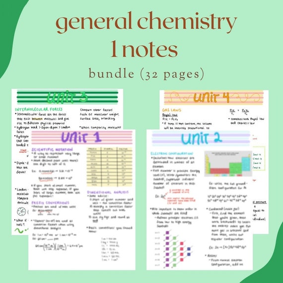 General Chemistry 1 Notes Bundle | Etsy