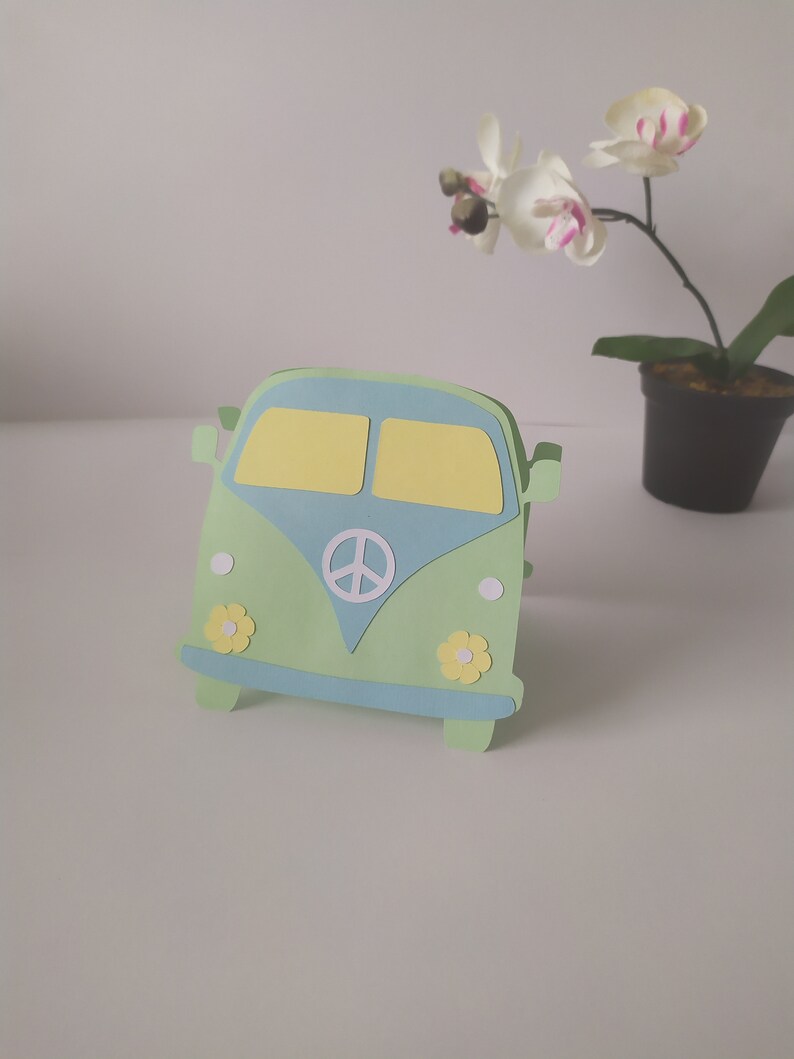 Groovy Party Invitation, Hippie Van Card, Retro Party Card, Girl ...