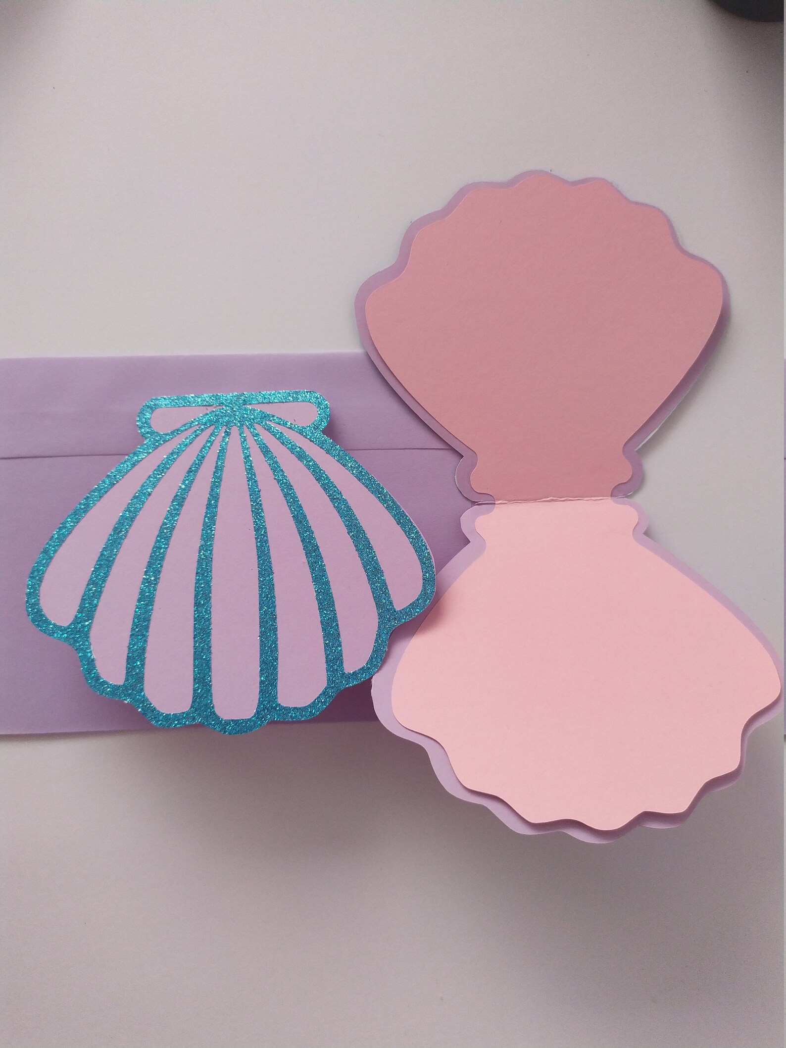 Seashell Invitation or Placecard Under the Sea Theme Mermaid - Etsy