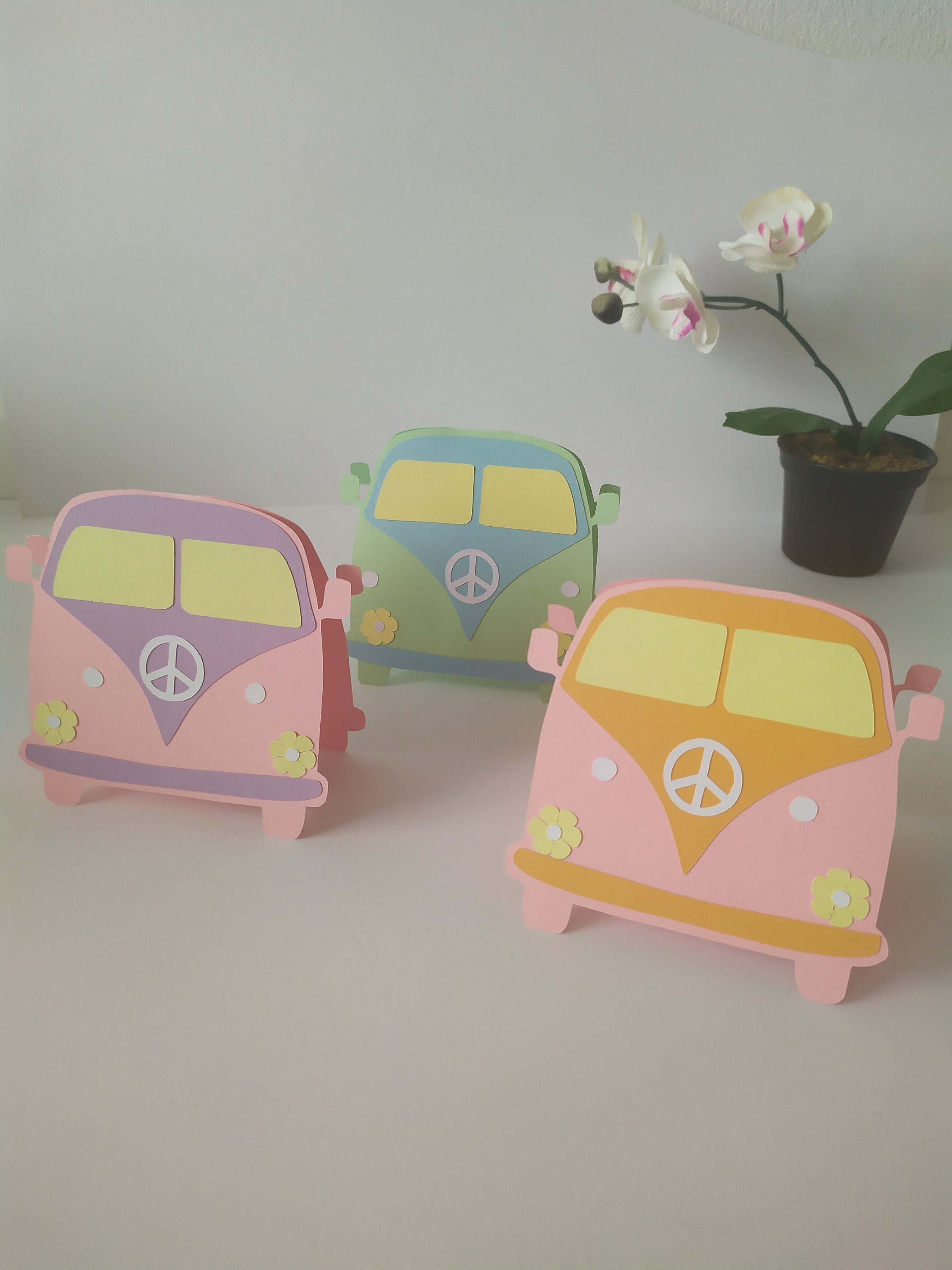 Groovy Party Invitation, Hippie Van Card, Retro Party Card, Girl ...