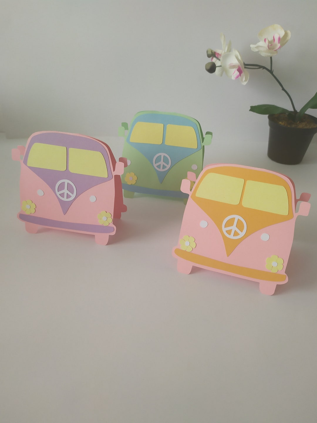 Groovy Party Invitation, Hippie Van Card, Retro Party Card, Girl ...