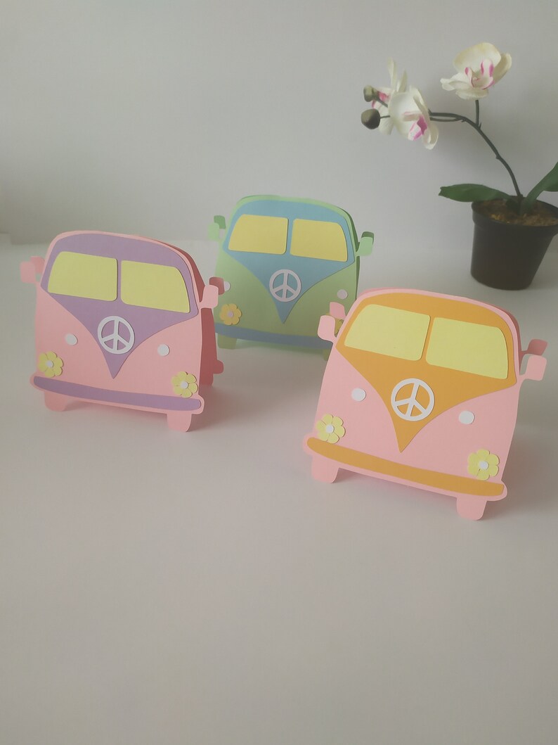 Groovy Party Invitation, Hippie Van Card, Retro Party Card, Girl ...