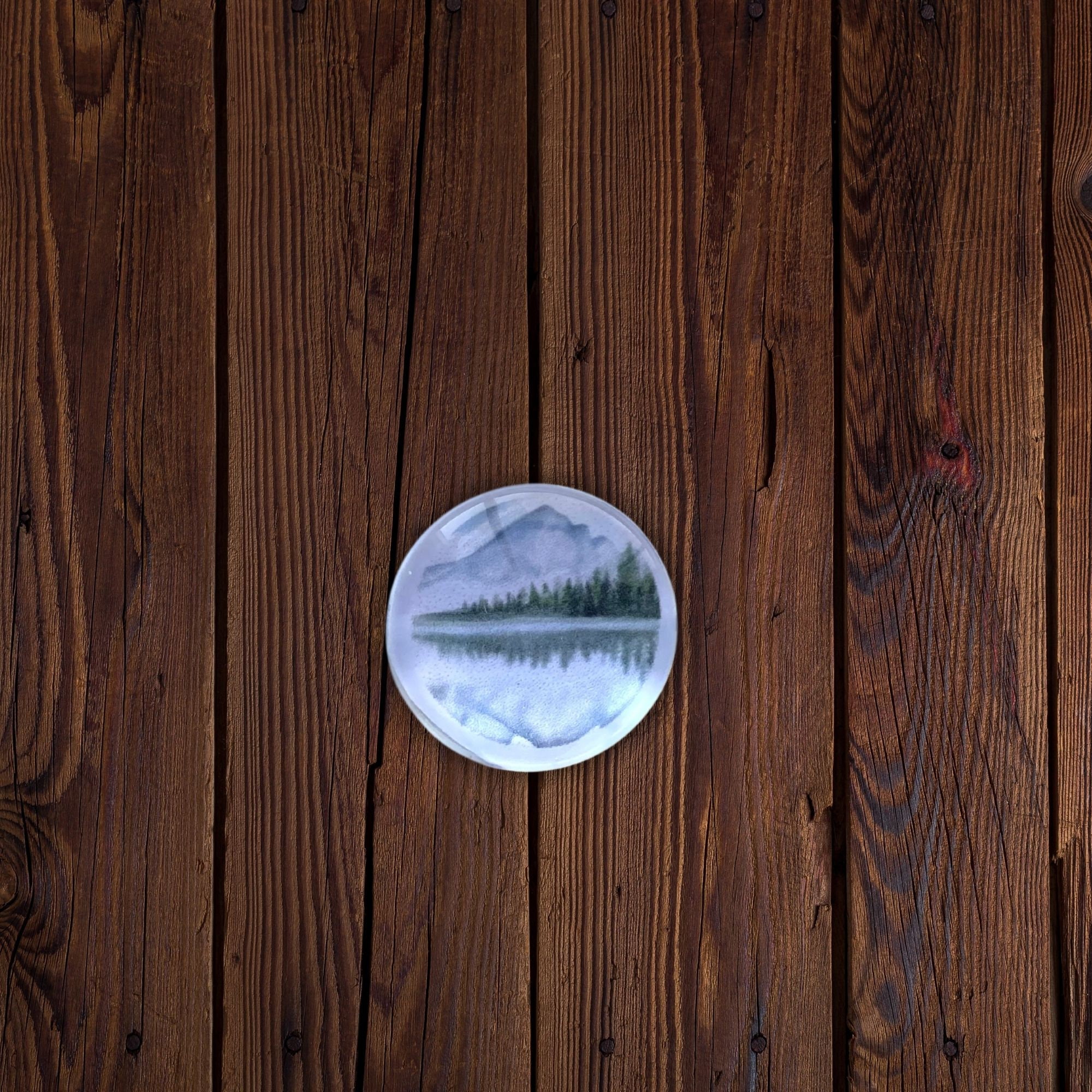 Set of 6 Watercolor Mountain Scene Magnets, Glass Nature Lover, Nature ...