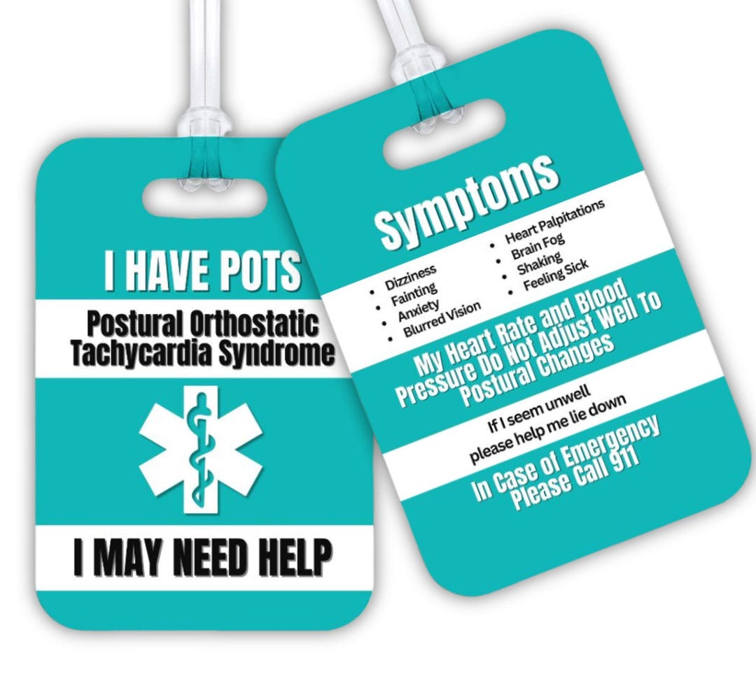 POTS Dysautonomia Medical Alert Tag: Postural Tachycardia Syndrome - Etsy