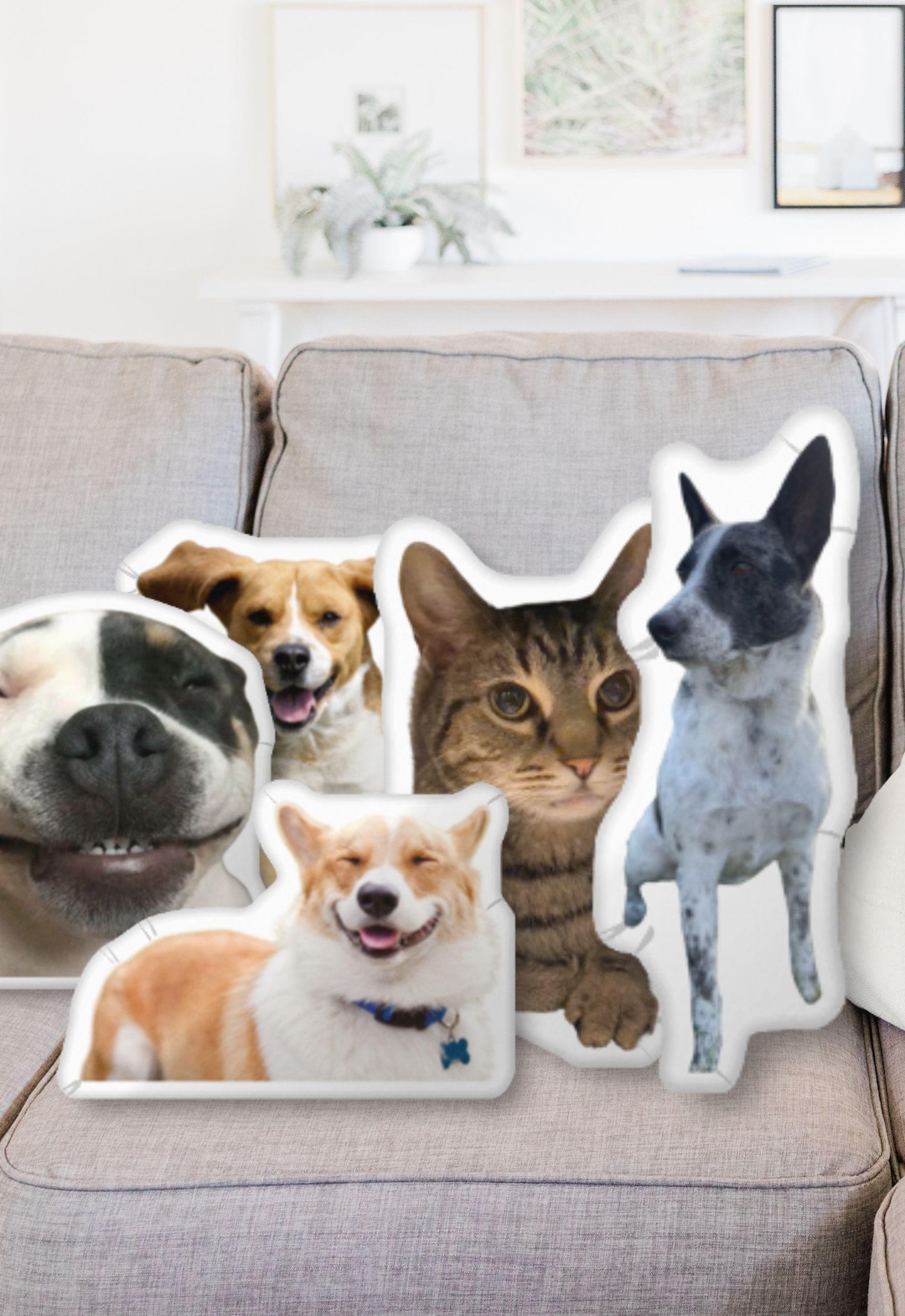 Pet Custom-shaped Pillow | Personalized Pet Pillow | Dog Cat Shaped ...