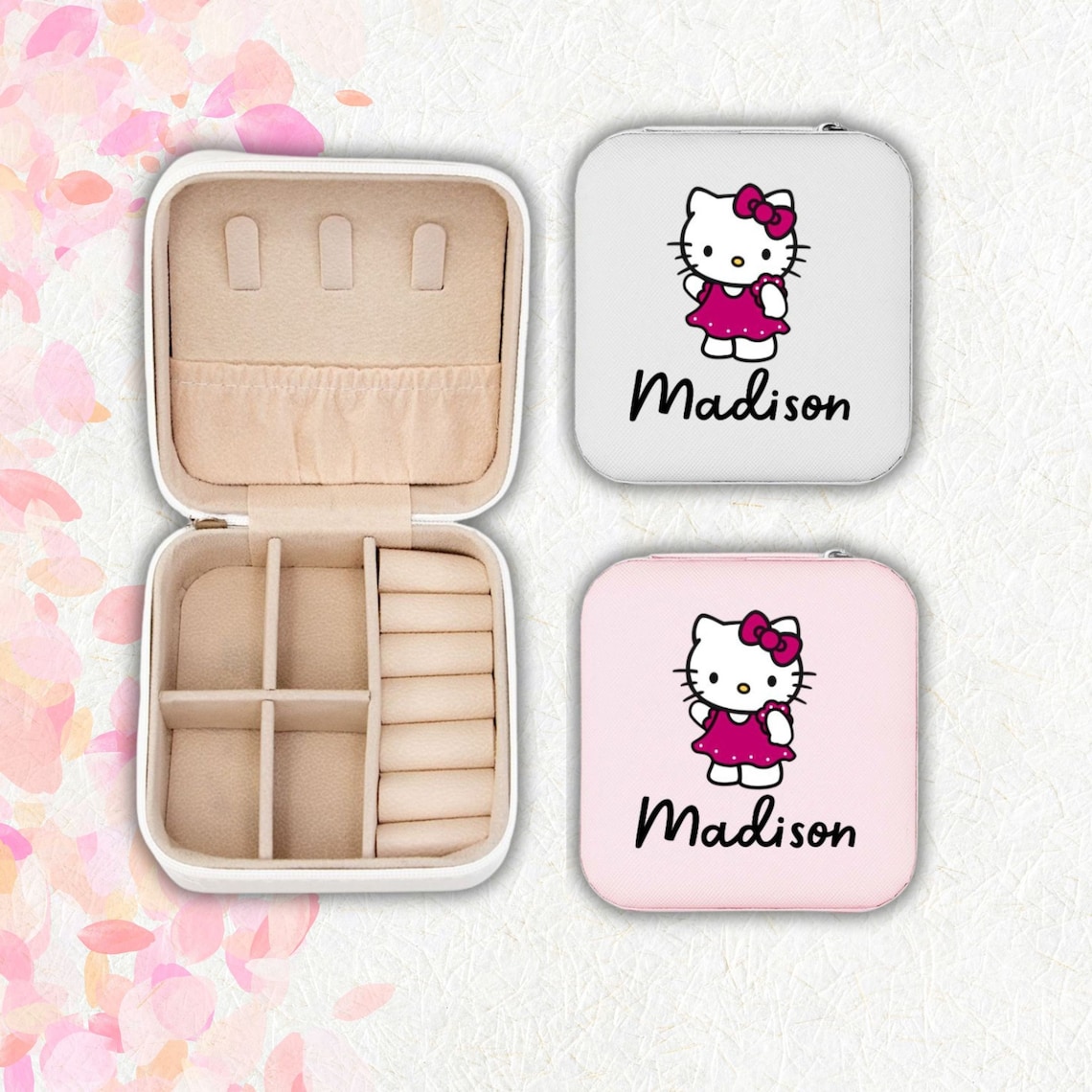 Hello Kitty Personalized Jewelry Travel Case Custom Name Organizer ...
