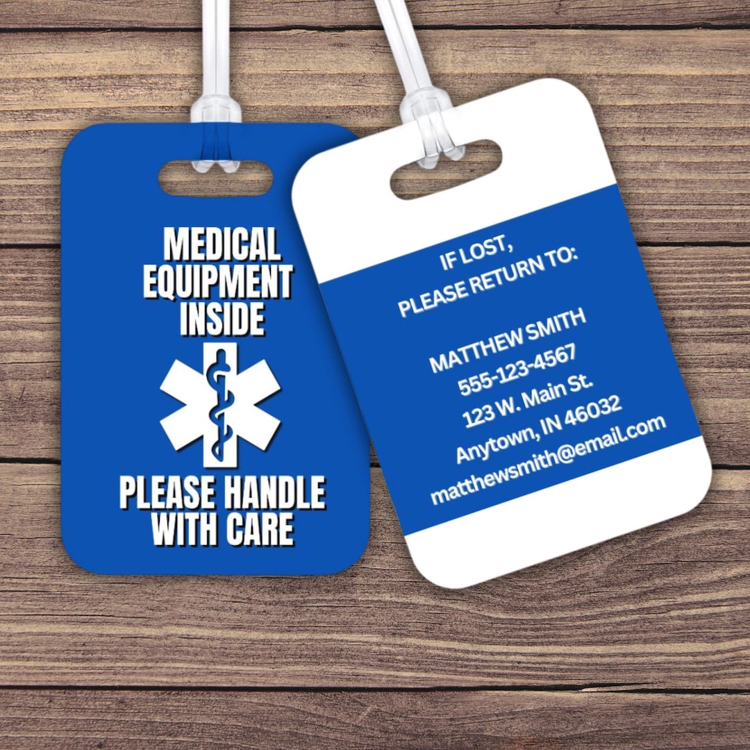 Medical Alert Tag - Medical Equipment: Travel Safety Badge, CPAP ...
