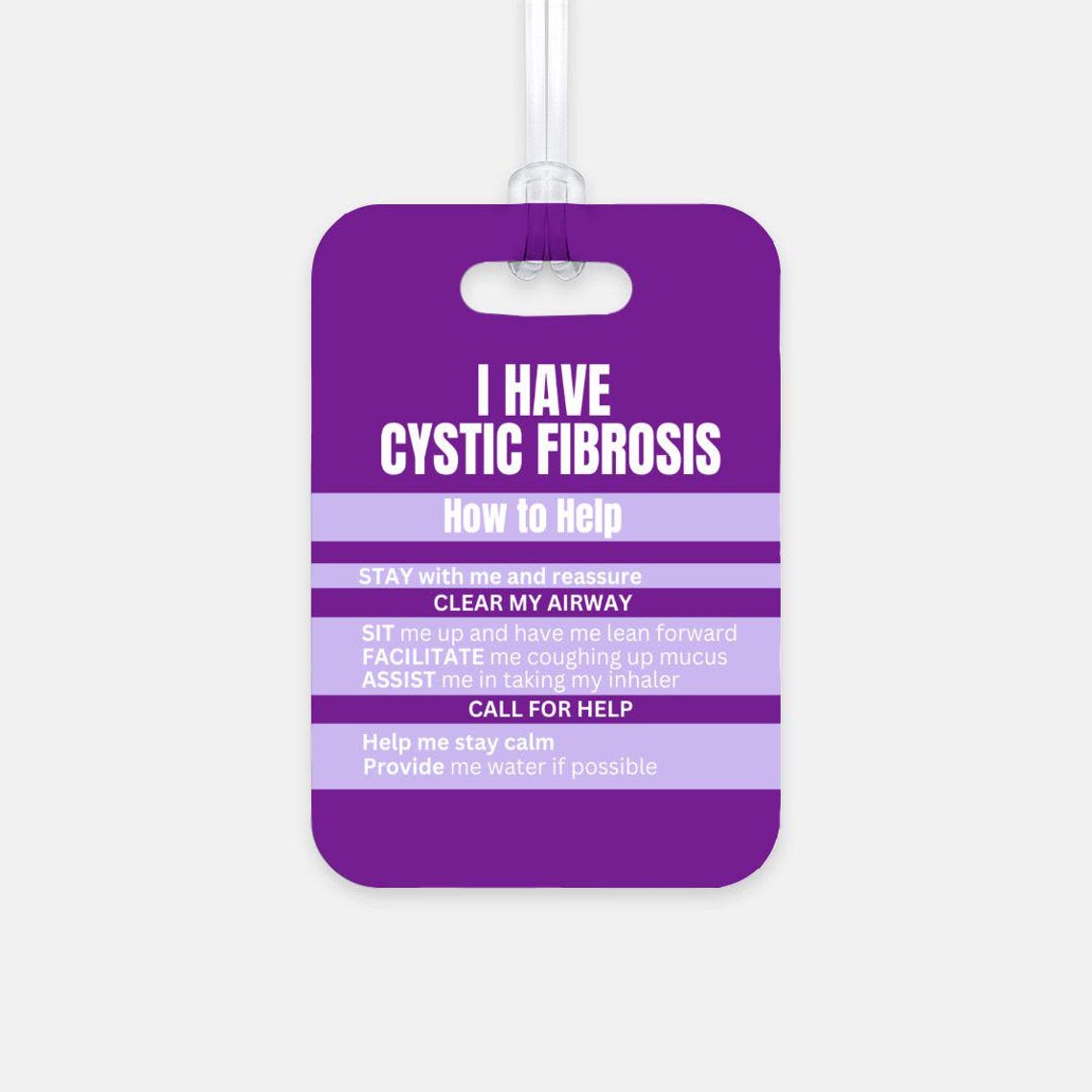 Cystic Fibrosis Alert Tag | Emergency Help Card | CF Alert | First Aid ...