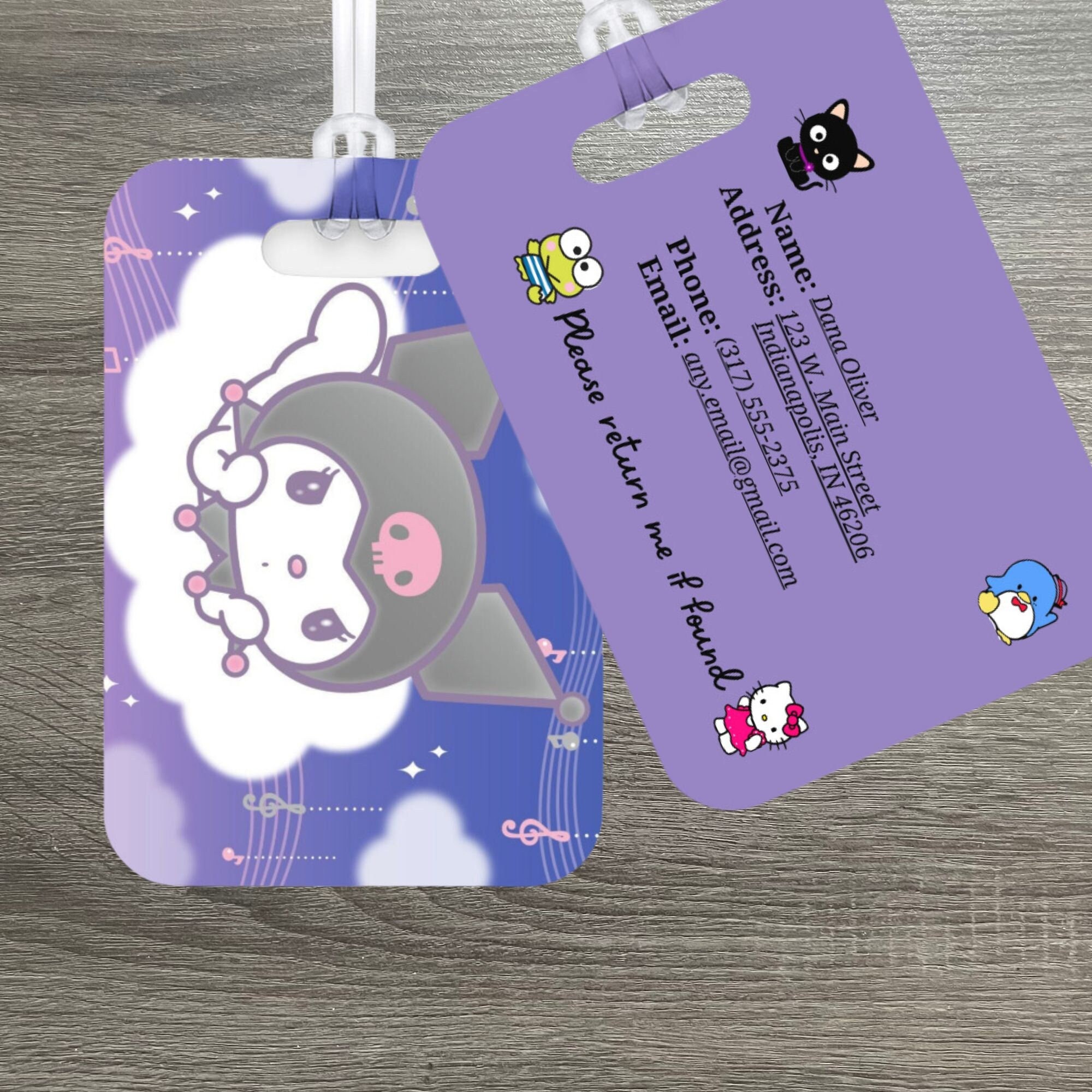 Kuromi Luggage Tag | Personalized Airplane Tag | Hello Kitty Customized ...
