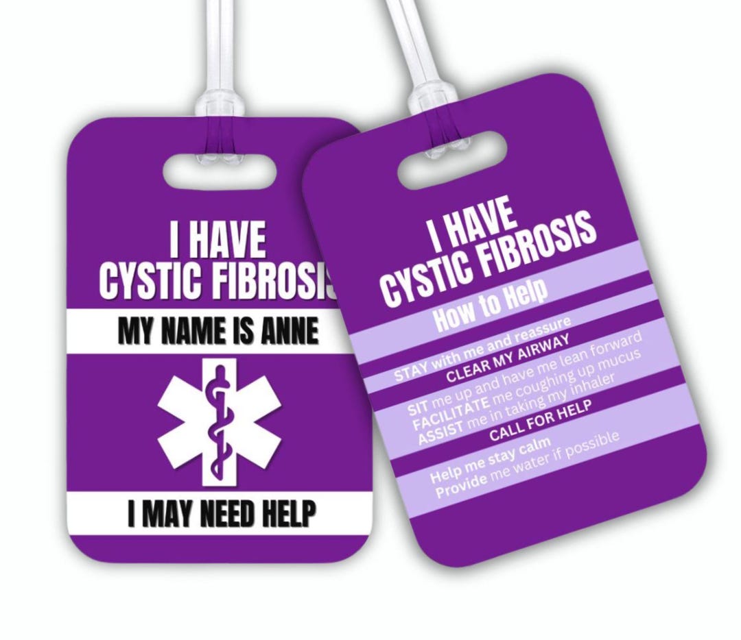 Cystic Fibrosis Alert Tag | Emergency Help Card | CF Alert | First Aid ...