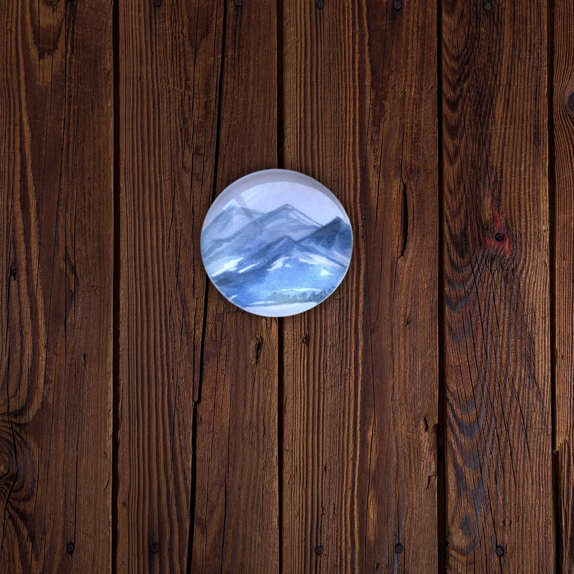 Set of 6 Watercolor Mountain Scene Magnets, Glass Nature Lover, Nature ...