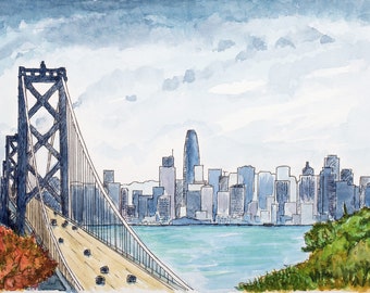 Bay Bridge Painting - Etsy