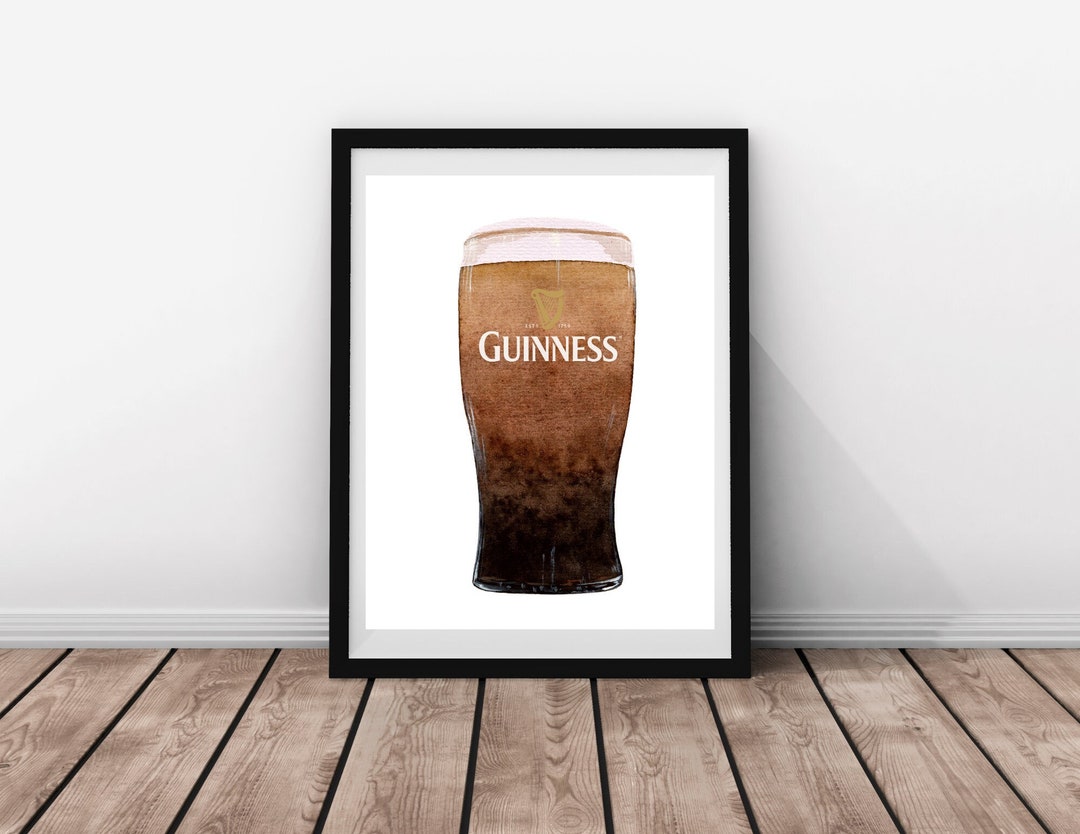 Pint of Guinness Watercolor Painting Guinness Irish Pub - Etsy